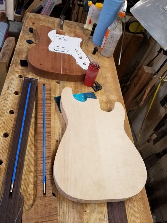 Two telecaster types - In Progress and Finished Work - ProjectGuitar.com