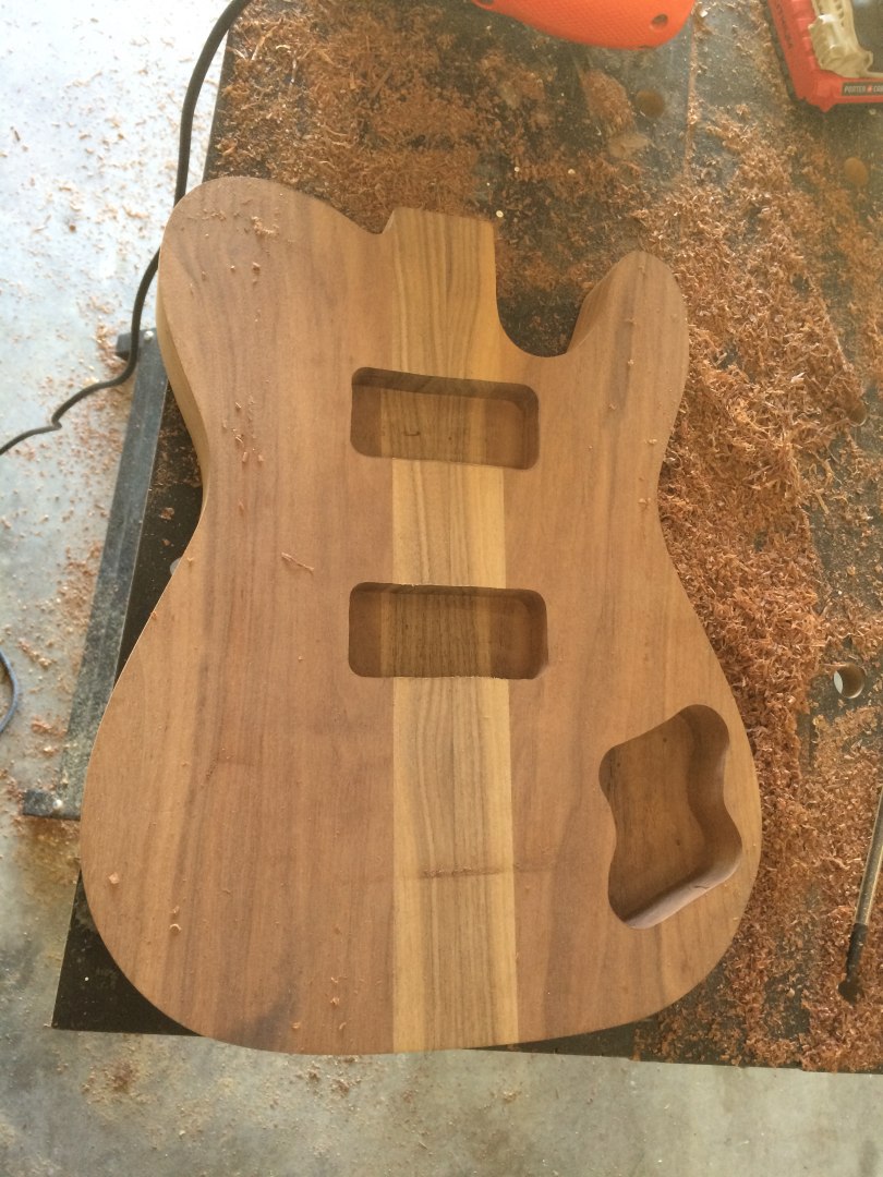 Goldtop Walnut Telecaster deluxe scratchbuild - In Progress and ...