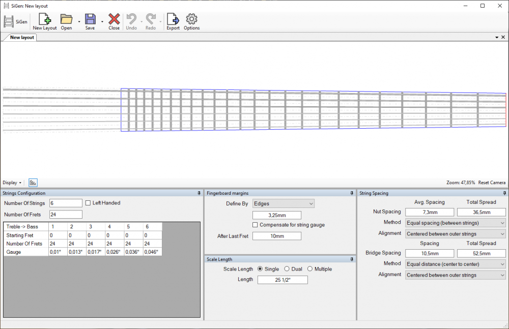 Fingerboard design tool - The Design Bar - ProjectGuitar.com